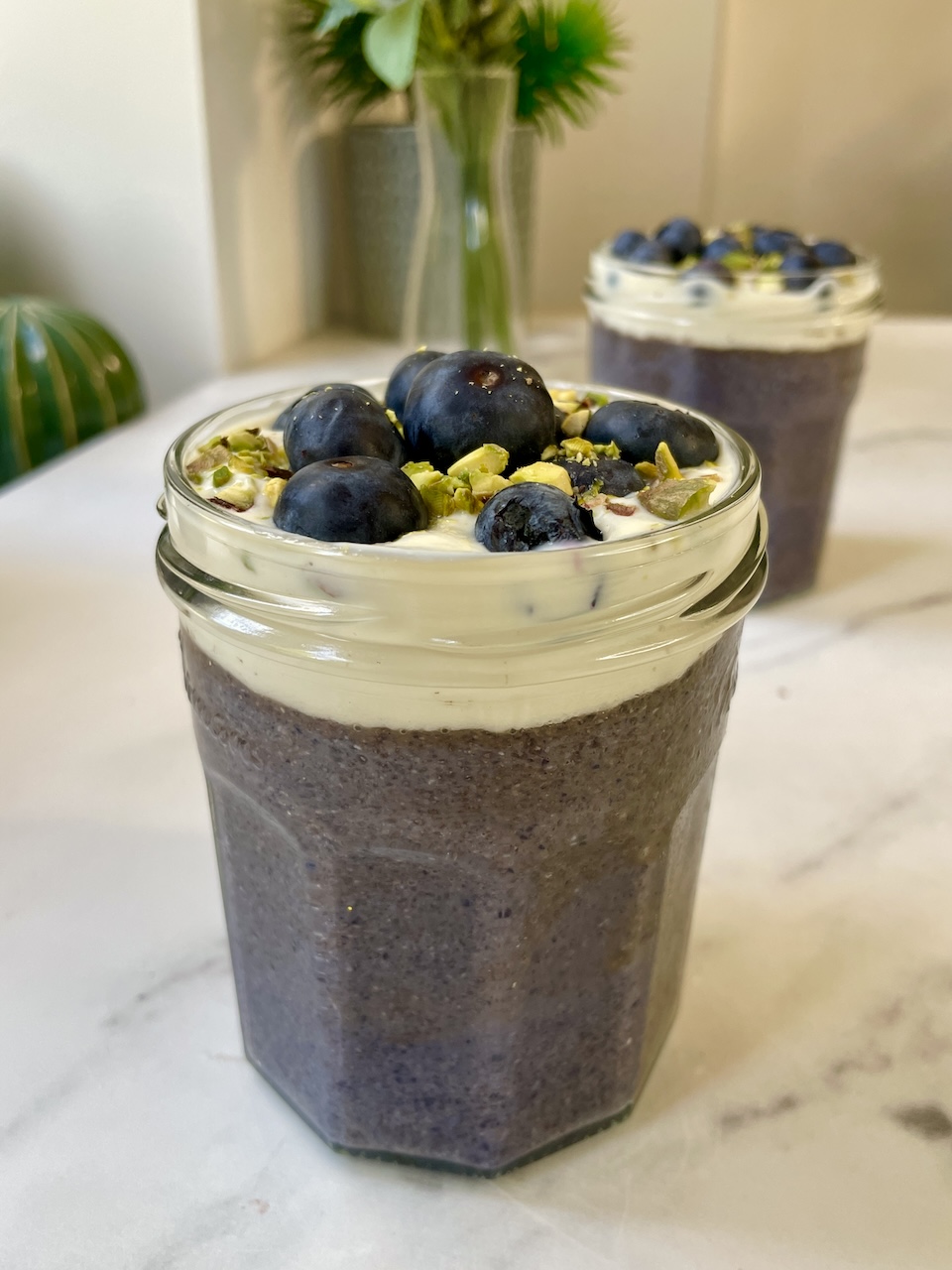 Blended Blueberry Puddings - Helen Ridgeway Nutrition